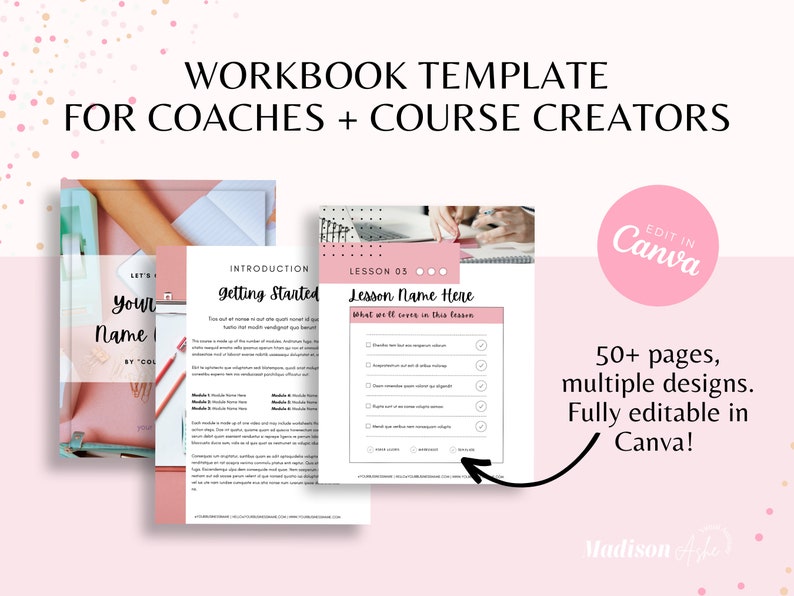 Ebook Template for Course Creators - Digital Workbook - Fully Editable ...