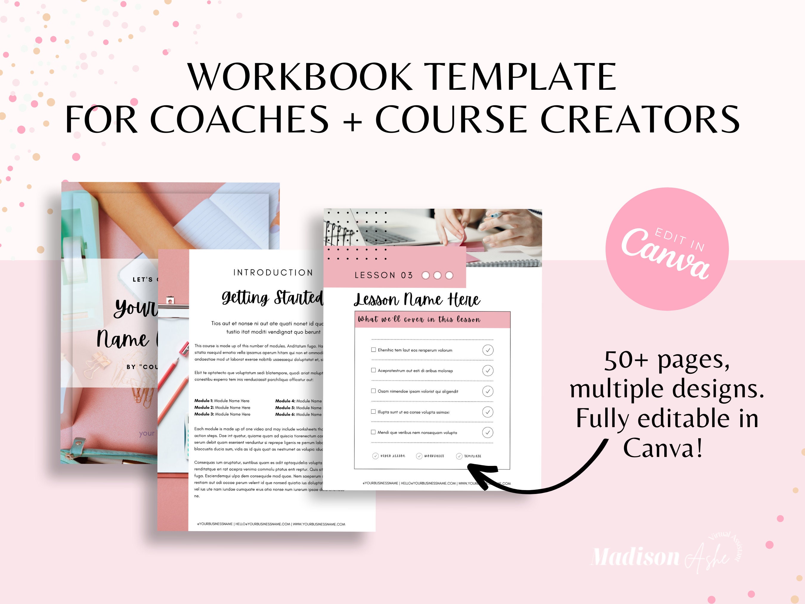 Ebook Template for Course Creators - Digital Workbook - Fully Editable ...