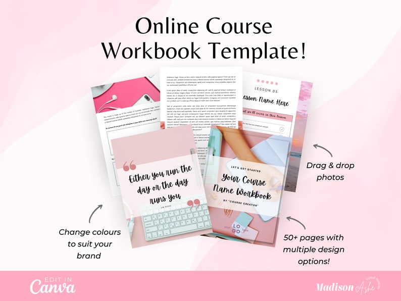 Ebook Template for Course Creators - Digital Workbook - Fully Editable ...