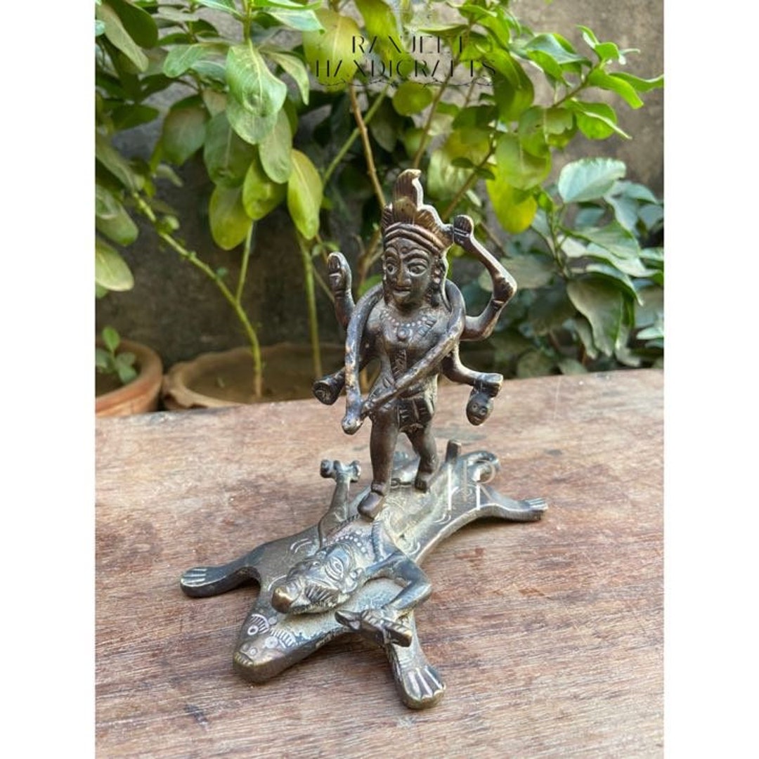 Hindu Kaali Mata Goddess Figurine Brass Sculpture for Good Luck ...