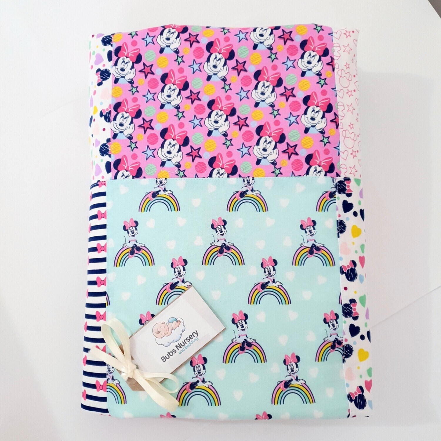 Minnie Mouse Handmade Patchwork Cot Quilt + Toddler Pillowcase Set - Etsy