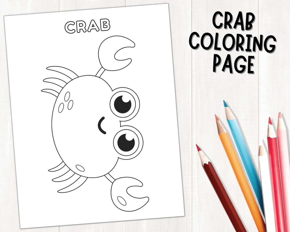 Crab Craft, Printable Template, Sea Life Activity, Ocean Animal Craft ...