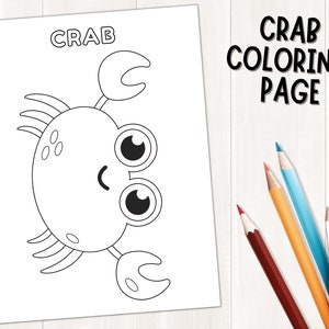 Crab Craft, Printable Template, Sea Life Activity, Ocean Animal Craft ...