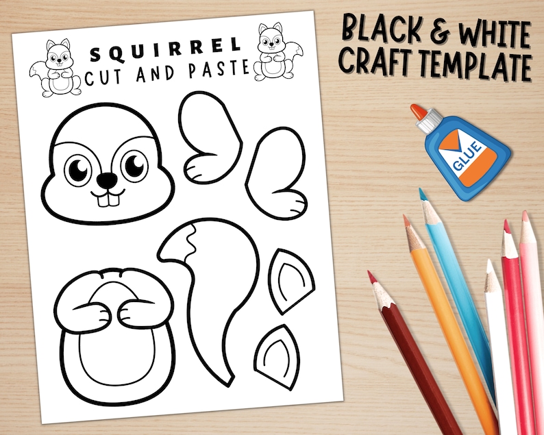 Printable Squirrel Craft Template | Forest Animal Craft | Fall ...