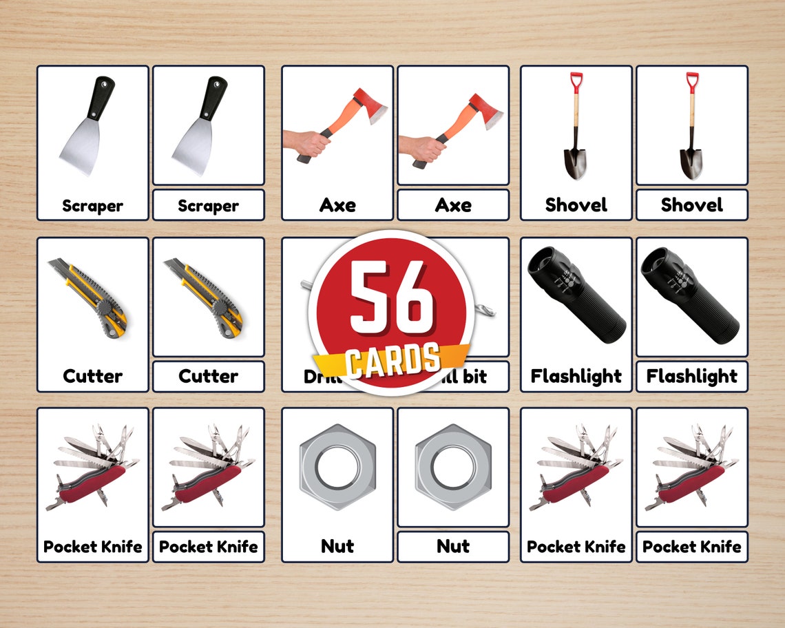 Tools Printable Flashcards | Tools Montessori 3-parts Cards | Tools ...