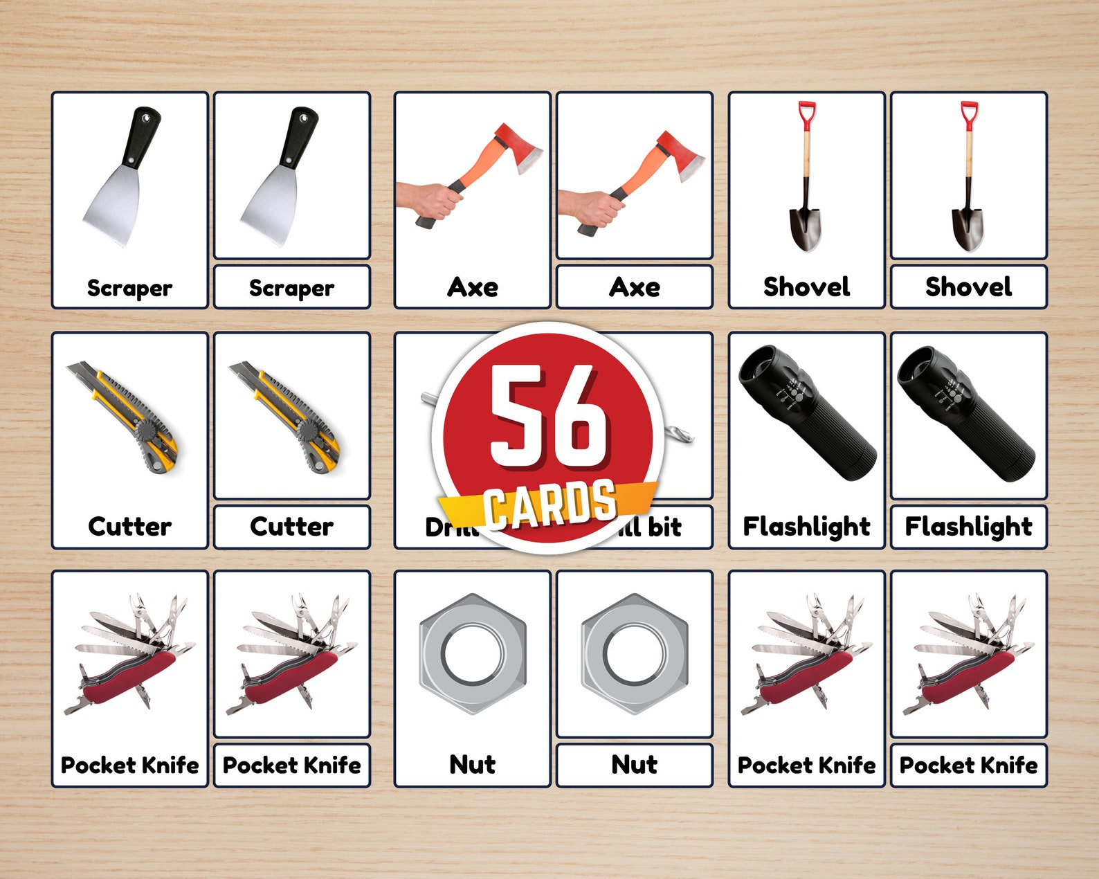 Tools Printable Flashcards | Tools Montessori 3-parts Cards | Tools ...