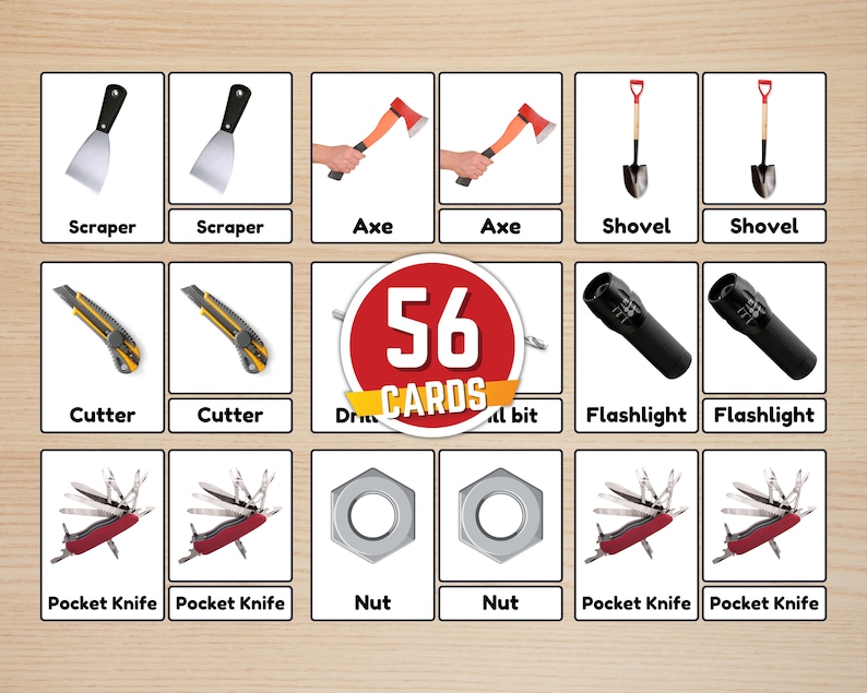 Tools Printable Flashcards | Tools Montessori 3-parts Cards | Tools ...
