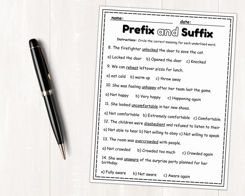 Prefix and Suffix Worksheets & Activities | Root Words | Affixes ...