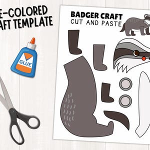 Printable Grey Badger Craft Template | Build a Badger | Forest ...