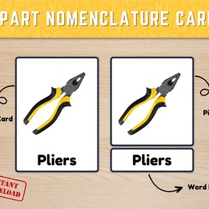 Tools Printable Flashcards | Tools Montessori 3-parts Cards | Tools ...