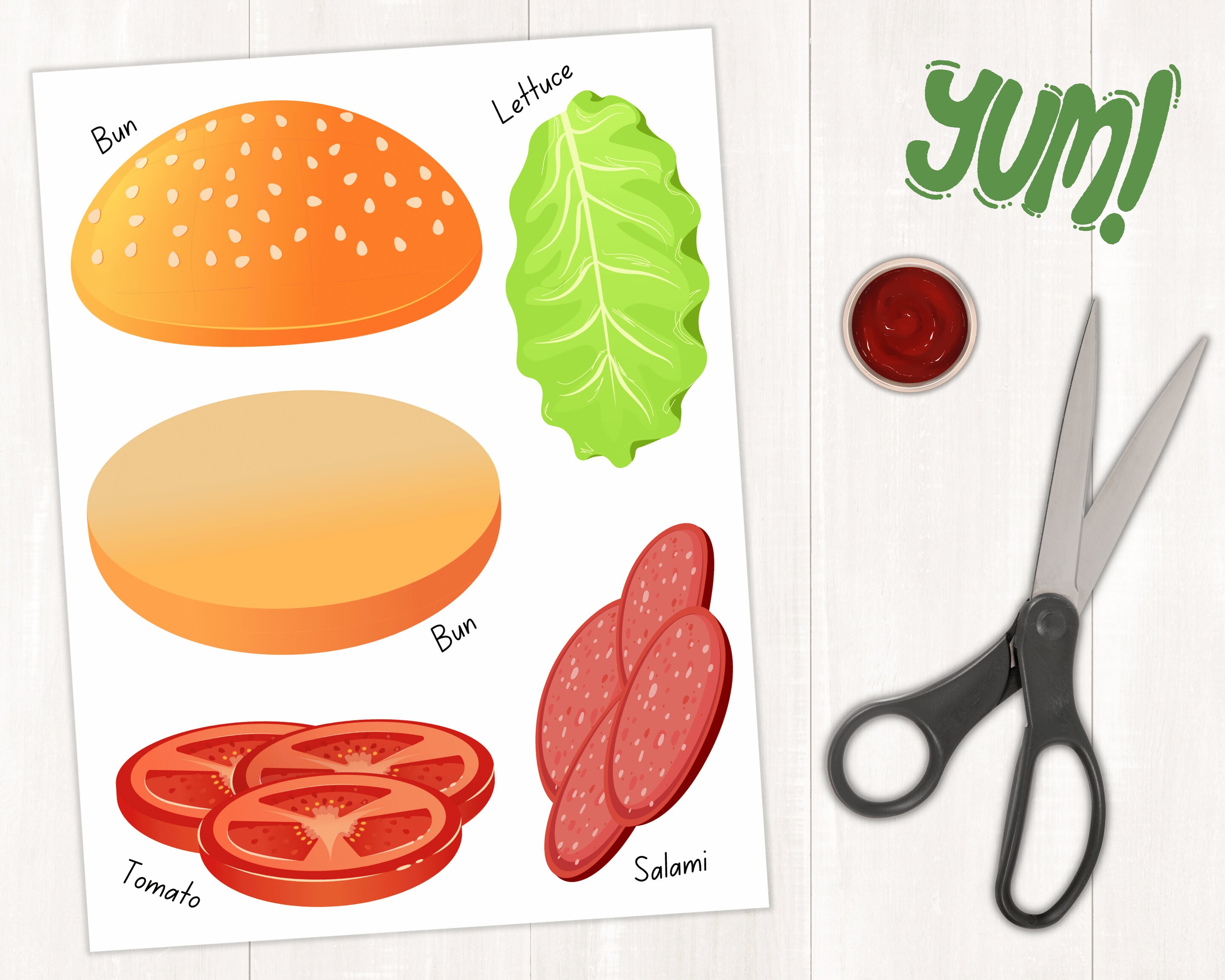 Build a Burger Game for Kids | Pretend Play | Preschool Activity ...