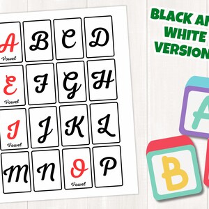 Cursive Moveable Alphabet Cards: Uppercase & Lowercase Letters ...