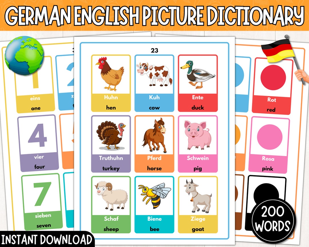 Printable German-english Picture Dictionary | My First 200 German Words ...