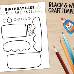 Printable Birthday Cake Craft Template for Kids | Birthday Activities ...