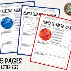 Solar System Planets Research Project Printable Templates, Planets Fact ...