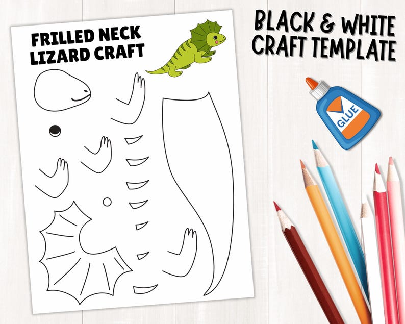 Frilled Neck Lizard Craft Printable | Reptile Animal Craft for Kids ...