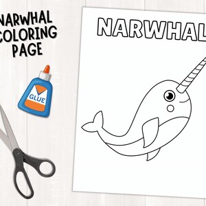 Printable Narwhal Craft for Kids | Ocean Animal Activity | Winter ...
