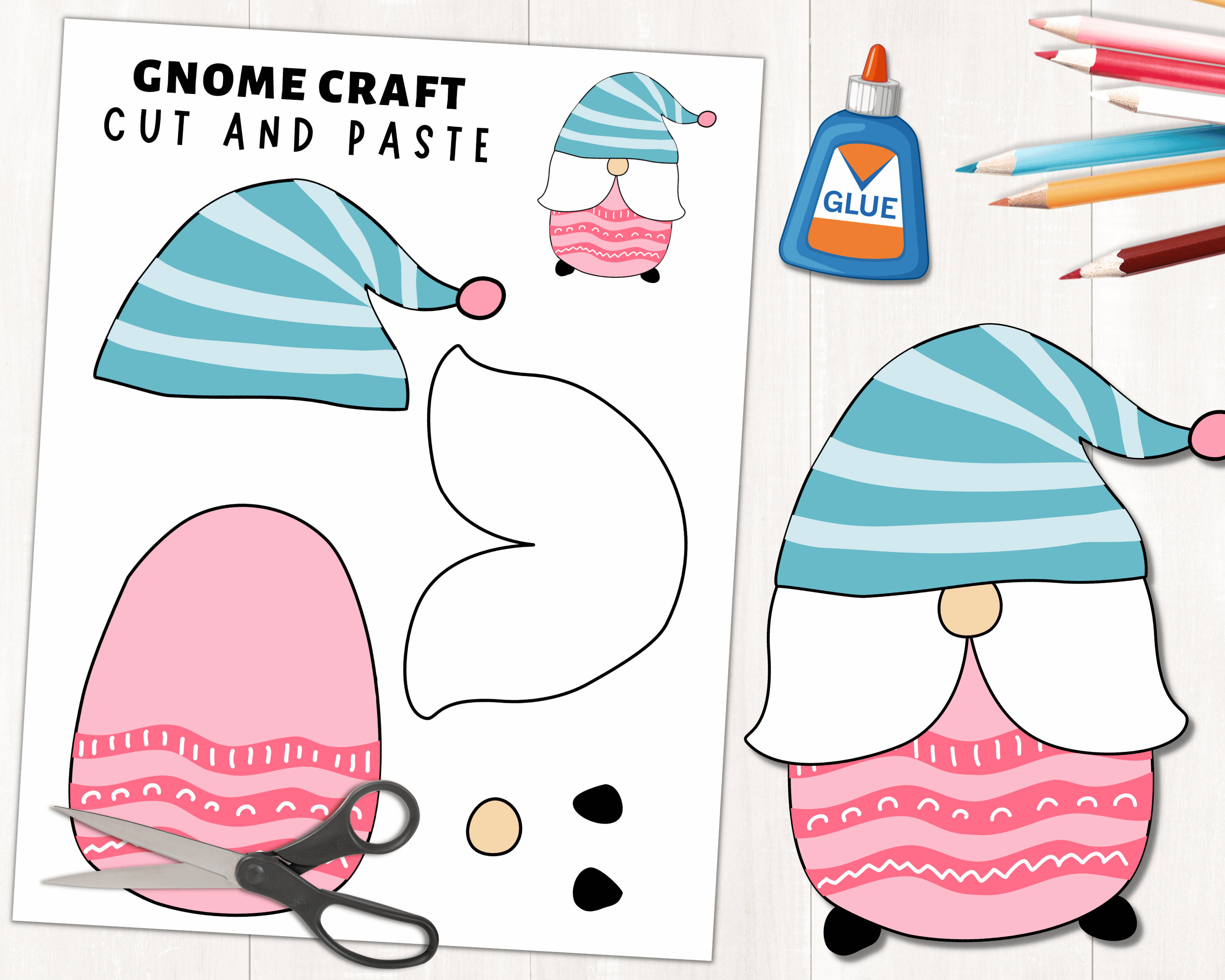 Printable Easter Gnome Craft | Build a Gnome | Spring Gnome Craft ...