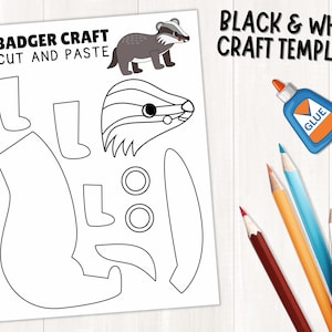 Printable Grey Badger Craft Template | Build a Badger | Forest ...