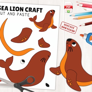 Sea Lion Craft for Kids | Printable Ocean Animal Cut & Paste Activity ...