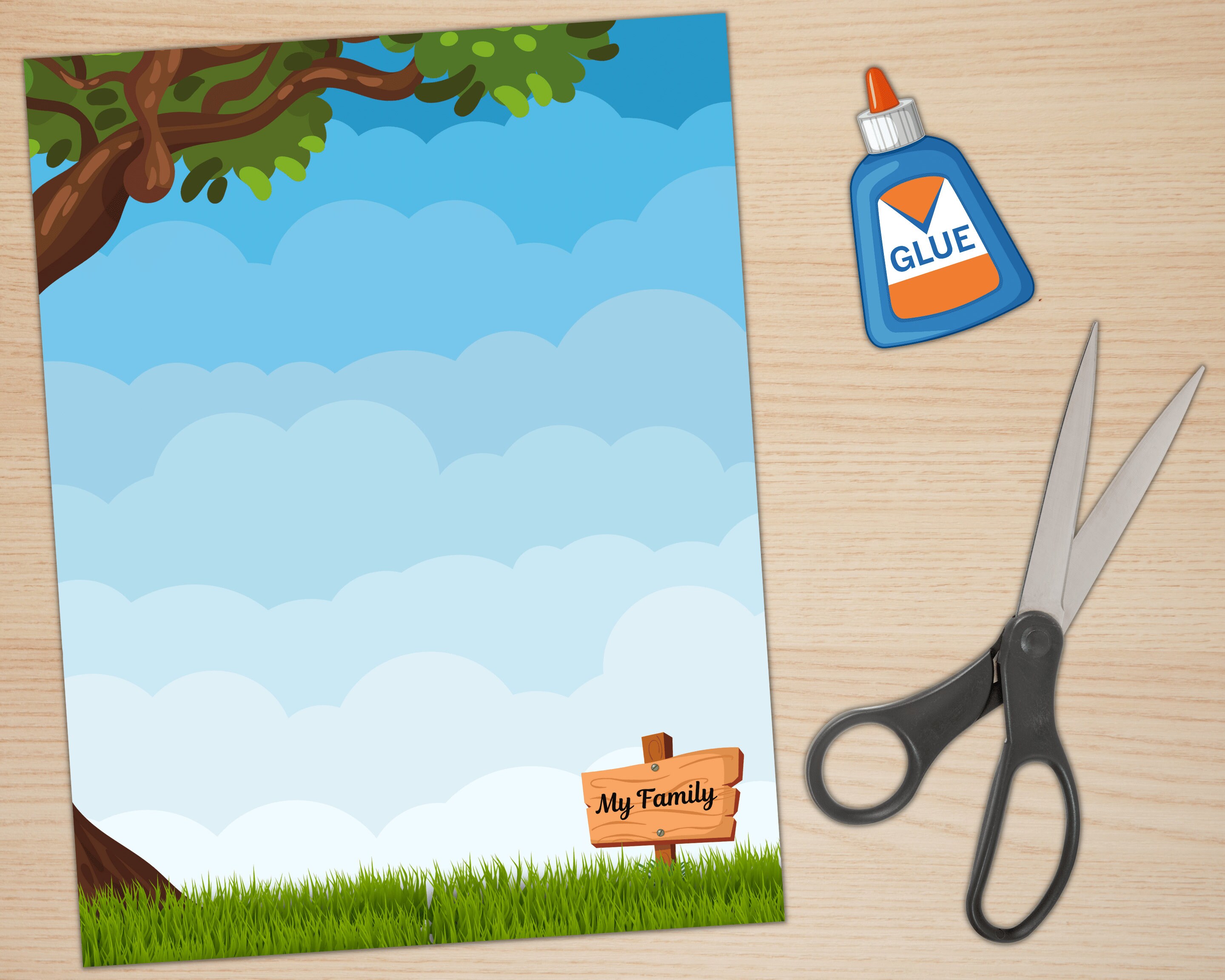 Printable Family Tree Worksheet, Family Tree Template Cut and Paste ...