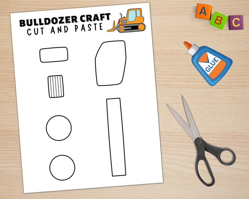 Bulldozer Craft Template Printable Pdf Construction Vehicle Craft Build ...