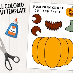 Printable Pumpkin Craft for Kids | Halloween Activities | Color, Cut ...
