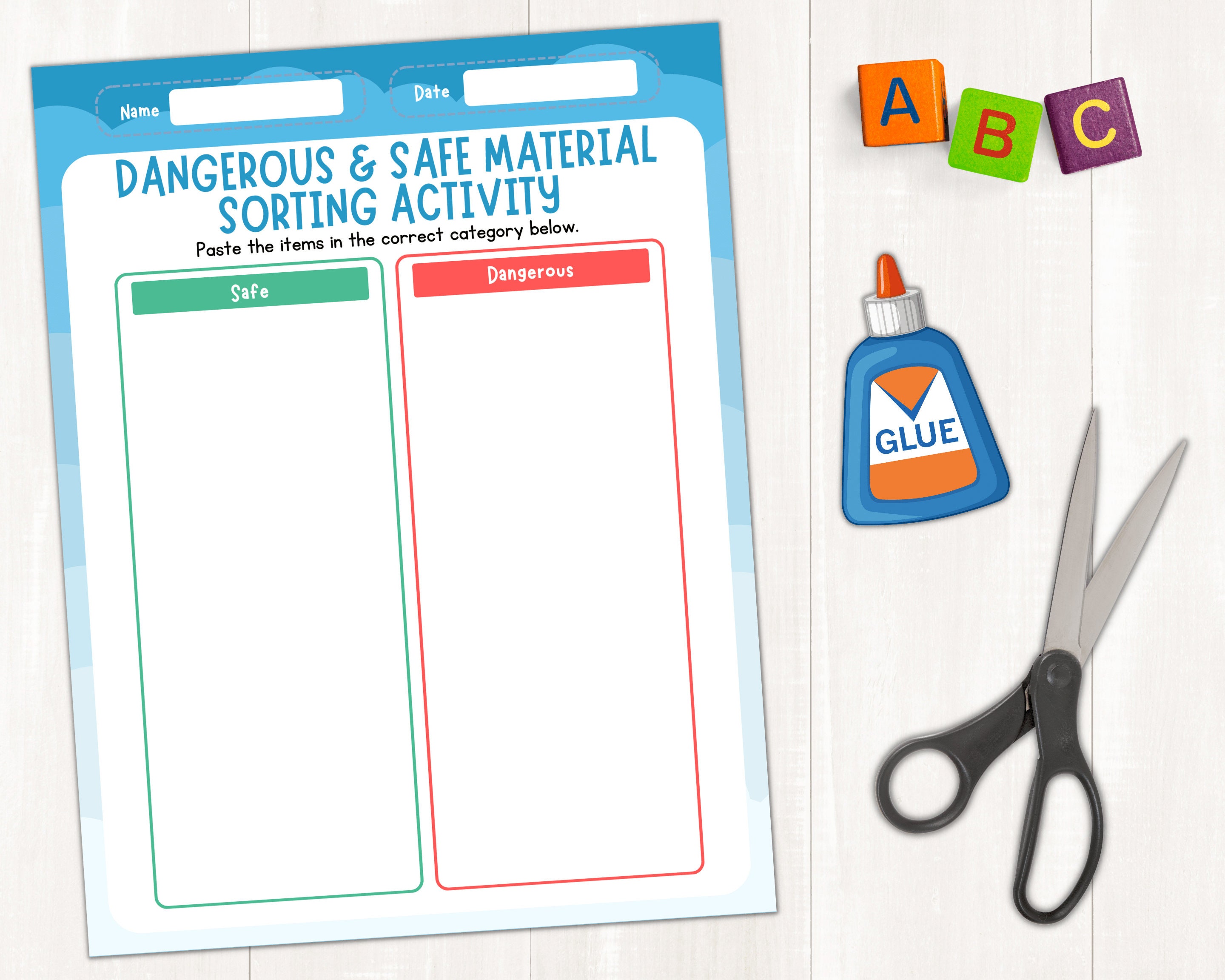 Dangerous and Safe Material Sorting Activity | Cut & Paste | Safe and ... Dangerous and Safe Material Sorting Activity | Cut & Paste | Safe and ...