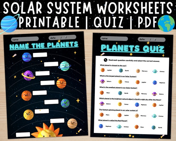 Space Worksheets Planets