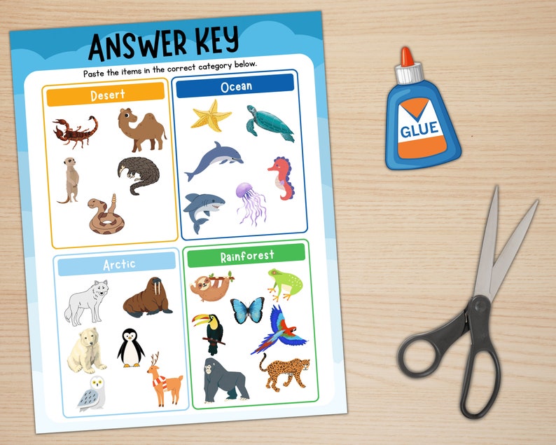 Animal Habitats Sorting Activity | Cut & Paste | Animal Habitats ...