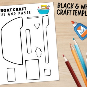 Boat Craft Template, Transportation Activities, Boat Cut & Paste Craft ...