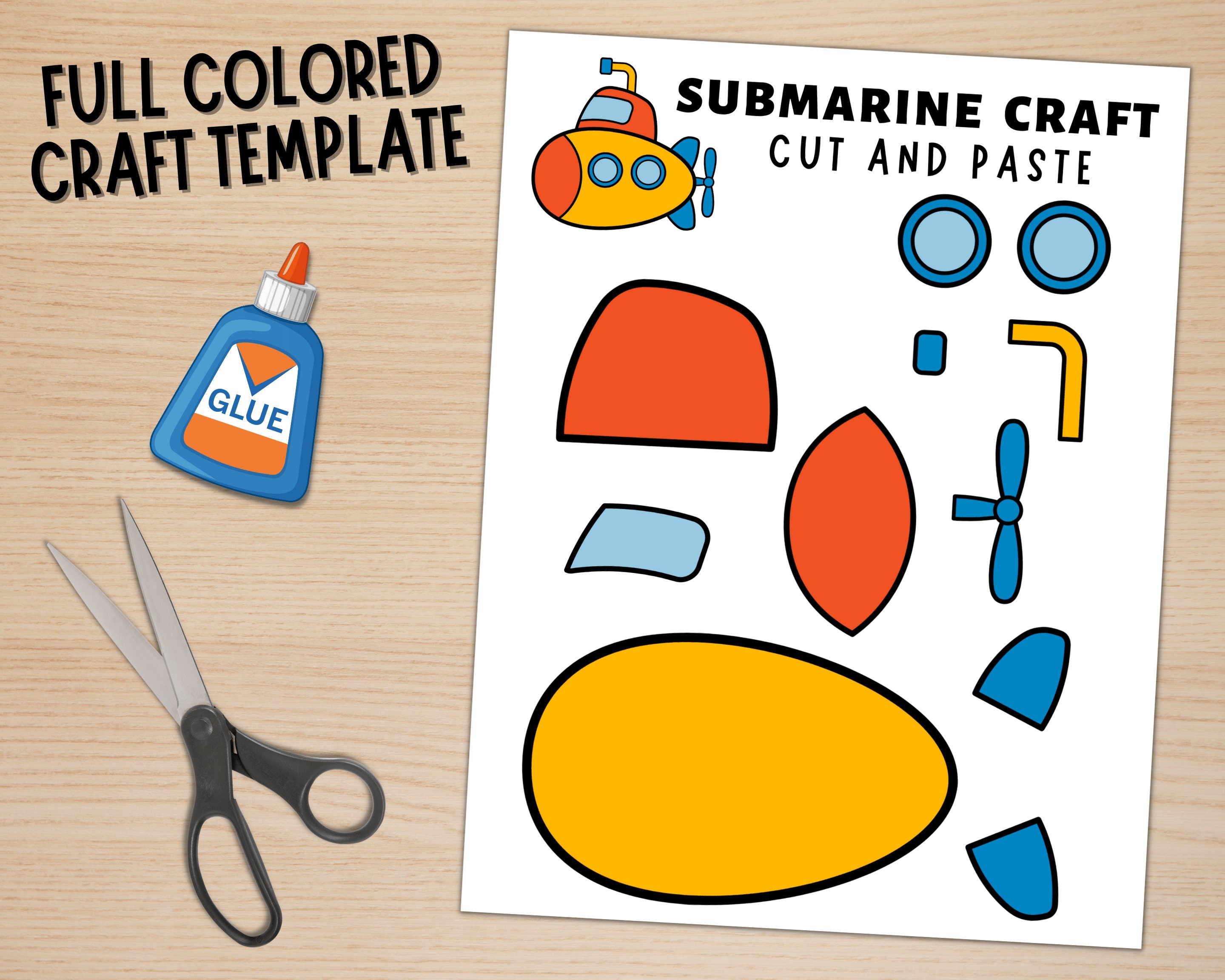 Printable Submarine Craft | Transportation Craft | Build a Submarine ...