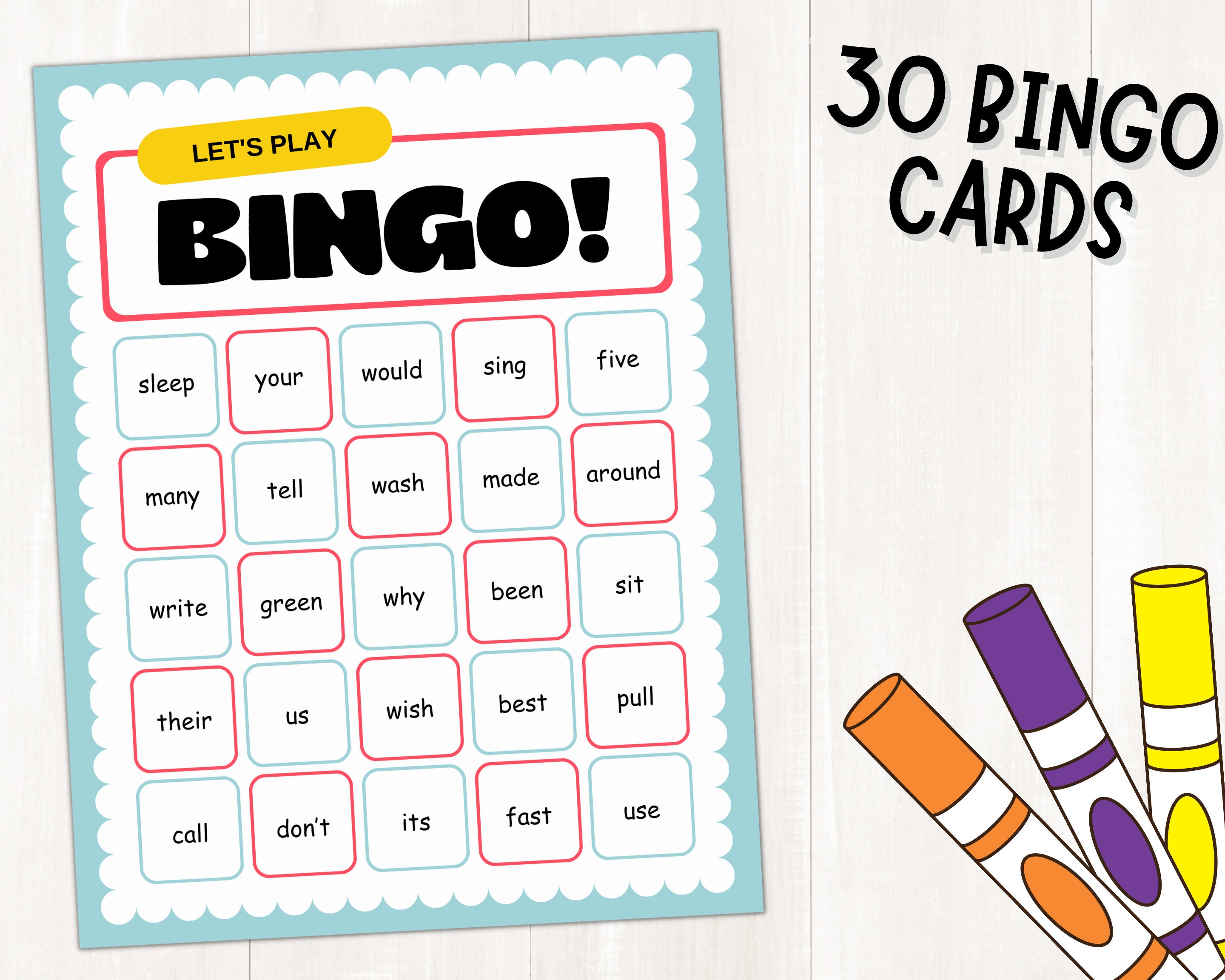 Sight Words Bingo Game for 2nd Grade High-frequency Words for 2nd Grade ...