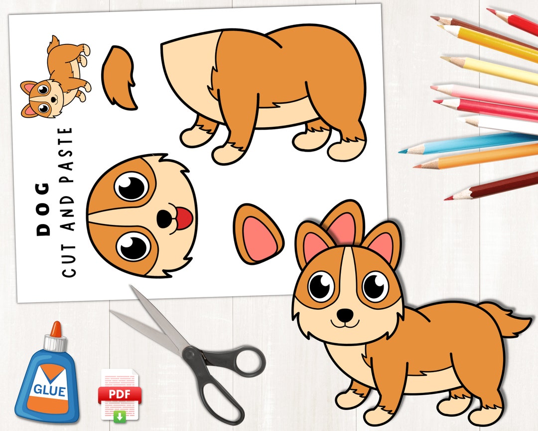 Printable Corgi Dog Craft | Pet Animal Craft | Farm Animal Activities ...
