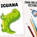 Printable Iguana Craft Template | Rainforest Animal for Kids | Reptile ...