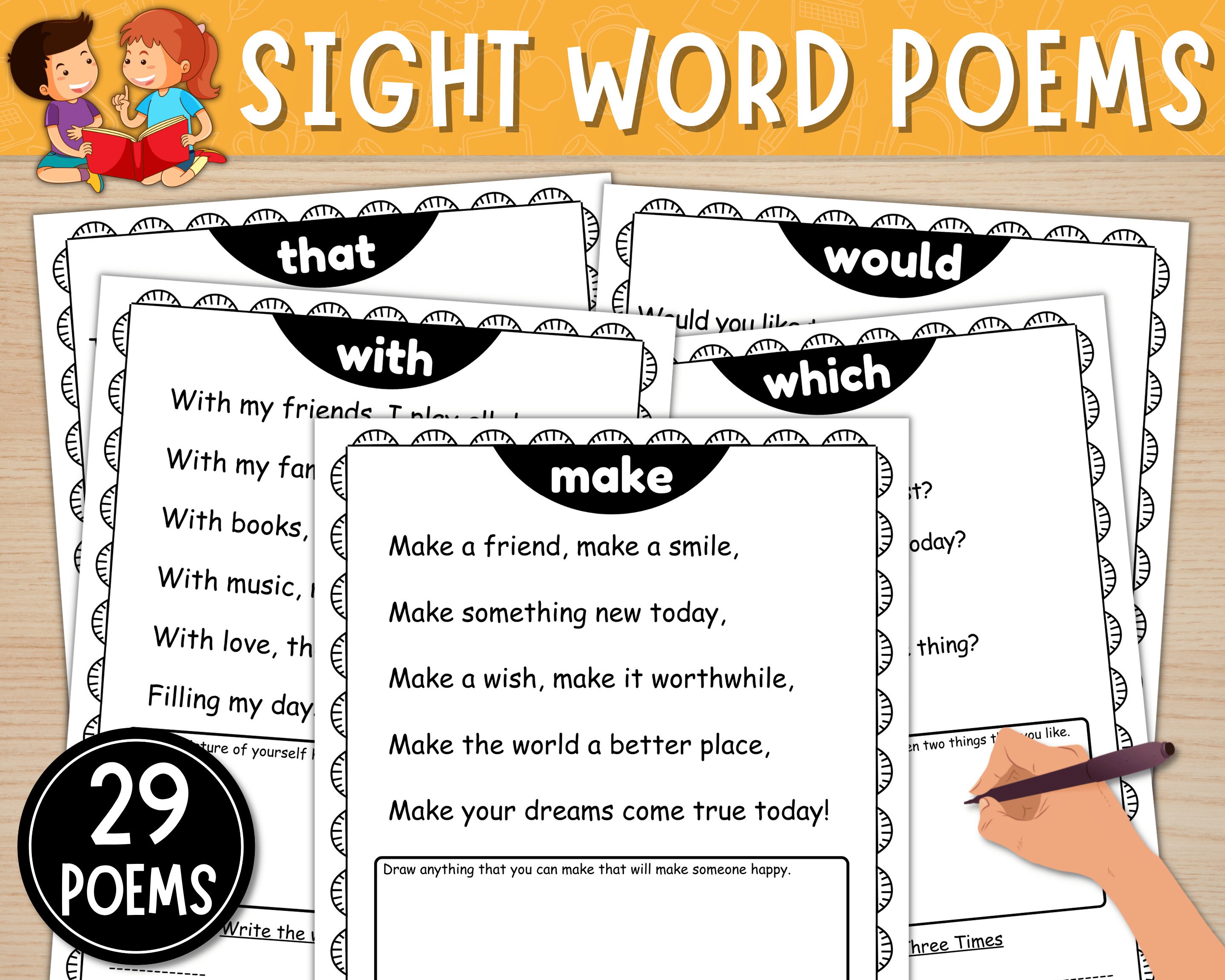 Sight Word Poems | Sight Word Activity | Worksheets | Read & Draw ...
