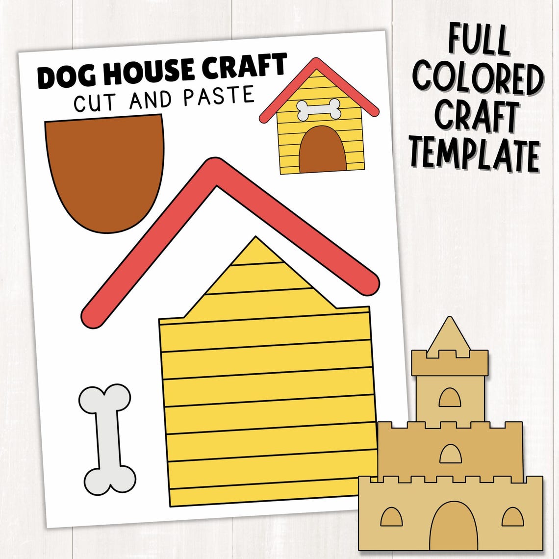 Printable Dog House Craft Template | Summer Craft Activity | Build a ...