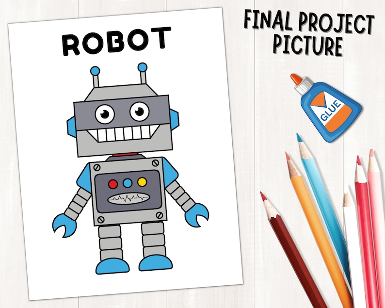 Printable Robot Craft Template for Kids | Build a Robot | Color, Cut ...