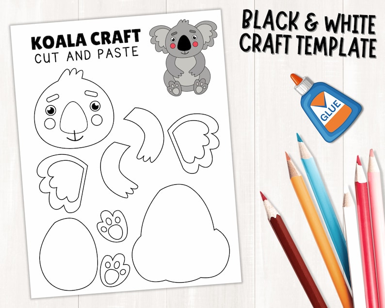 Printable Koala Craft Template for Kids | Australia Day Activities ...