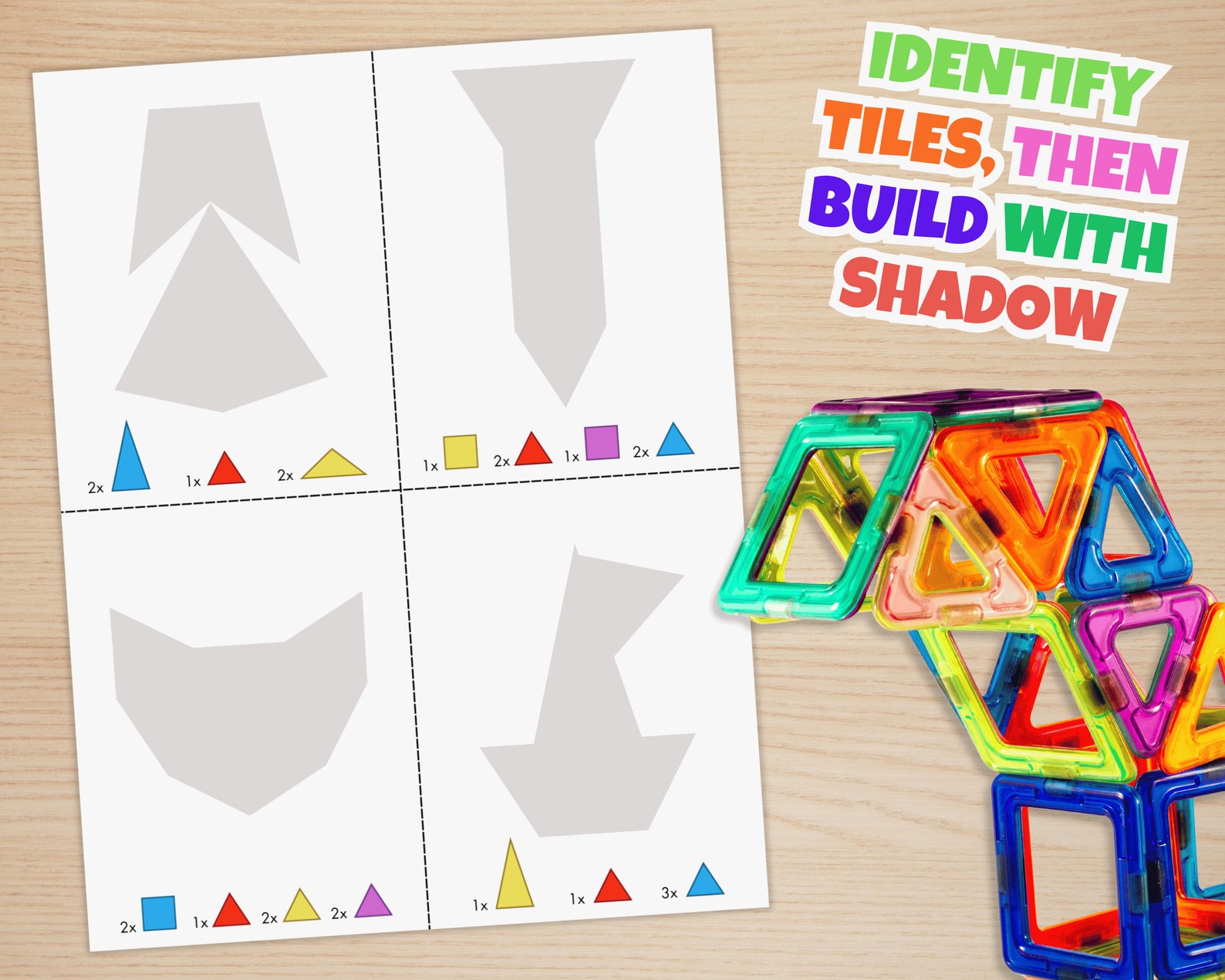 Magnetic Tiles Printable Templates | Magnetic Tile Card Puzzles ...