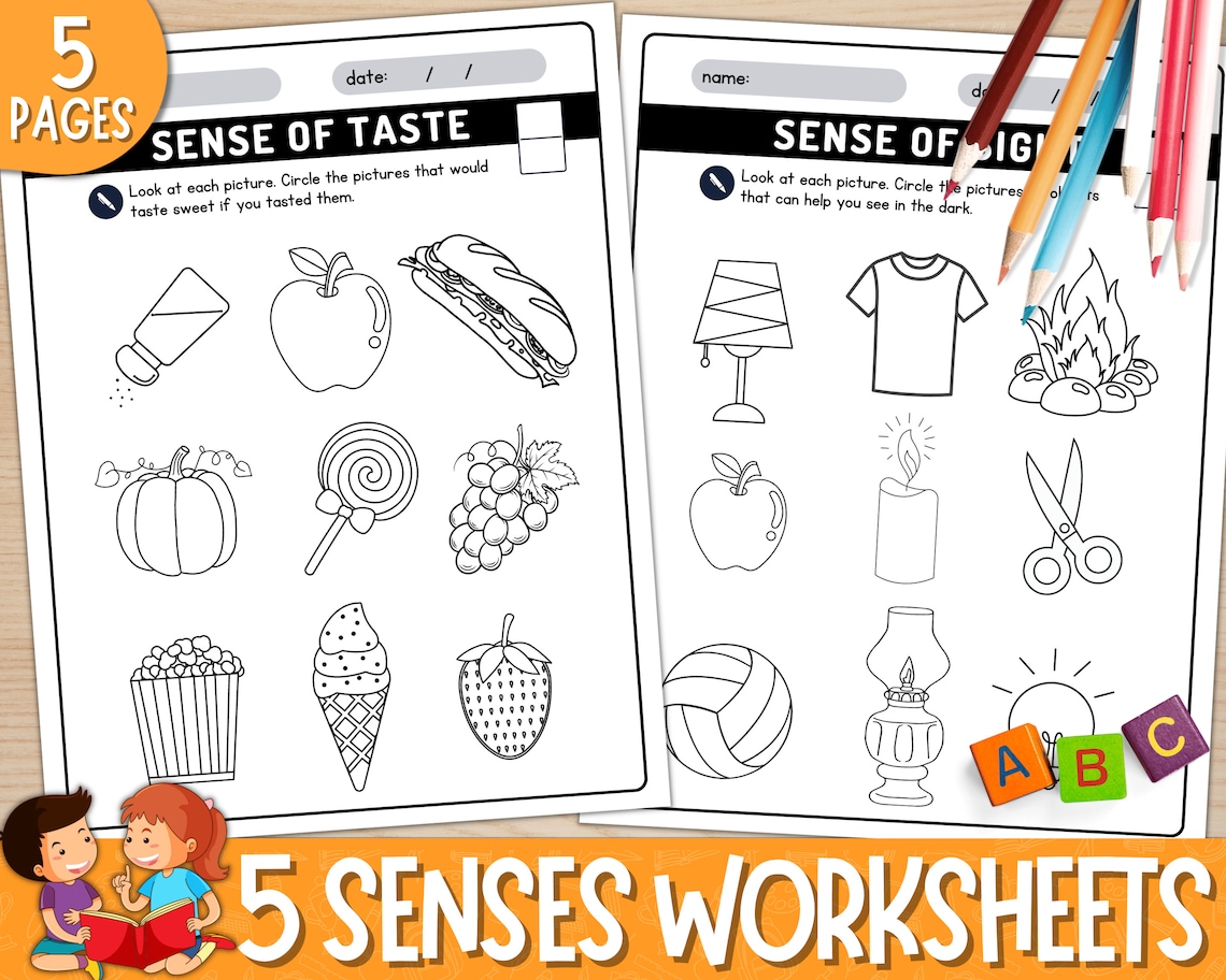 My Five Senses Activities Worksheets, 5 Senses Coloring Sheets ...