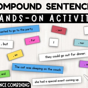 Compound Sentences Hands-on Activity | Sentence Building Activity ...