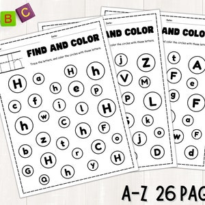 Alphabet Find and Color Worksheets | Alphabet Letter Recognition ...