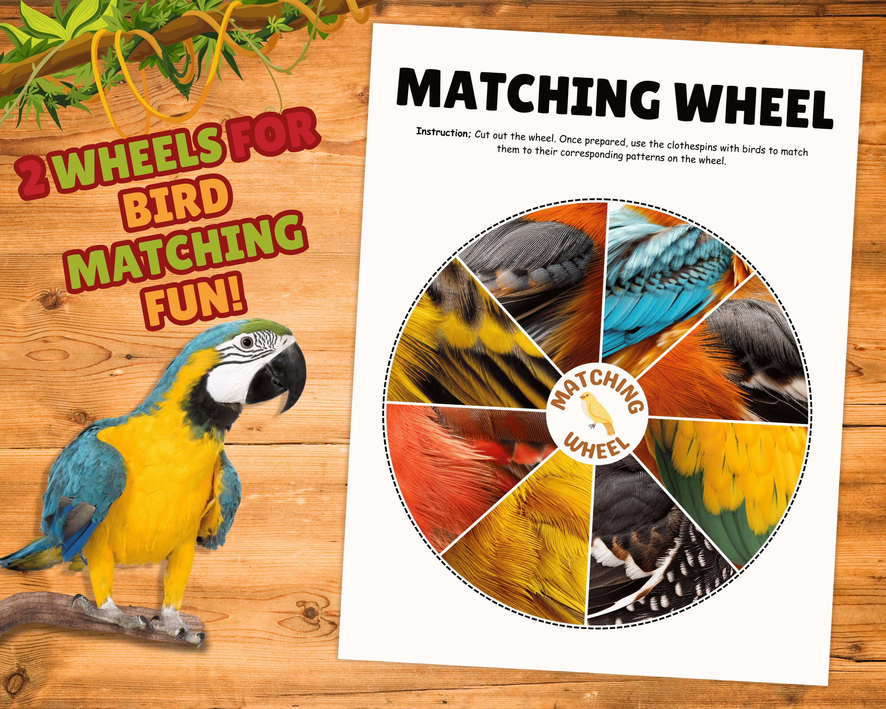 Bird Matching Wheel Activity | Bird Pattern Game | Spring | Preschool ...