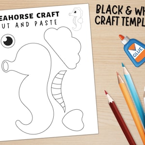 Seahorse Craft | Sea Life Activities | Ocean Animal Craft | Cut & Paste ...