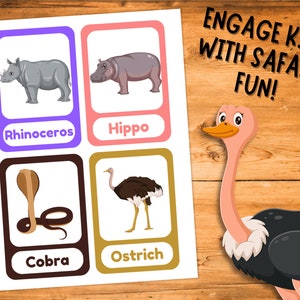 African Animals Printable Flashcards | African Animal Learning Cards ...