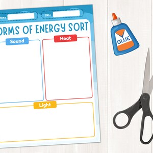 Forms of Energy Sorting Activity | Picture Sort | Heat, Light, & Sound ...