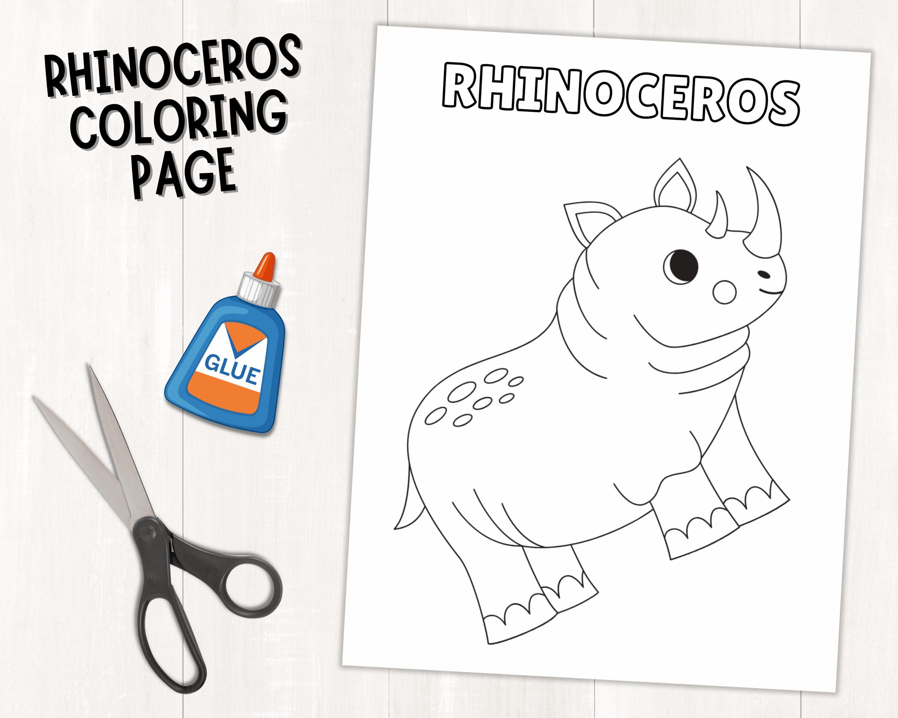 Printable Rhino Craft for Kids | African Animal Activity | Rhinoceros ...