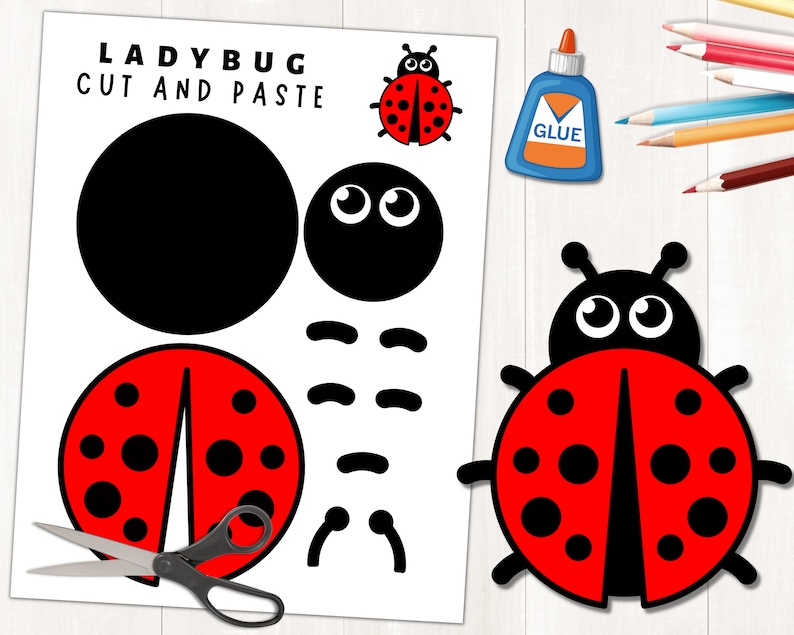 Printable Ladybug Craft Template for Kids | Spring Activity | Insect ...