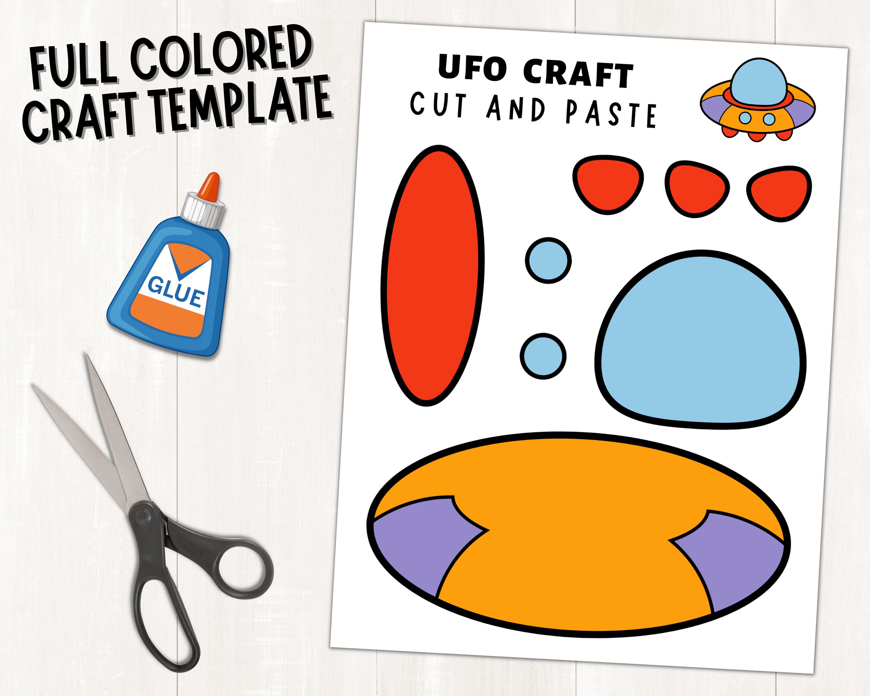 UFO Printable Craft, Outer Space Activity, Build a UFO, Space Ship ...